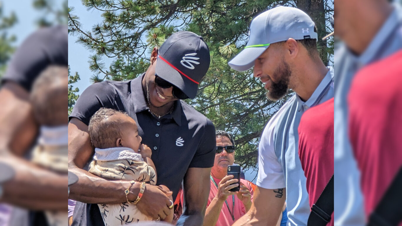 De'Aaron Fox supports Steph Curry at American Century Championship ...