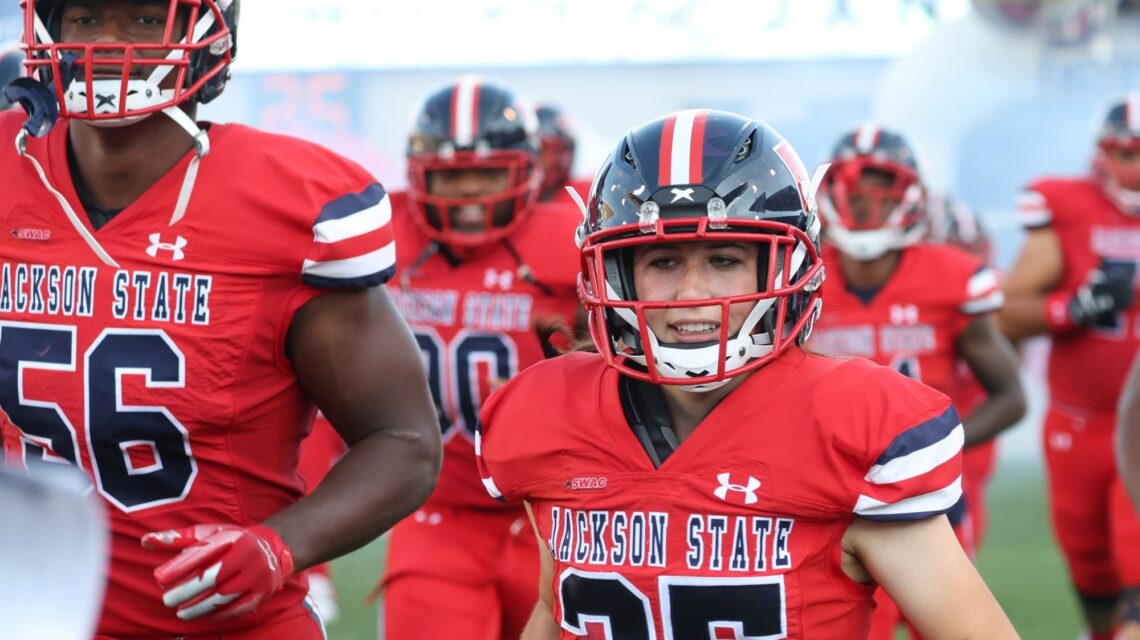 White female soccer player becomes first woman to play in HBCU football ...