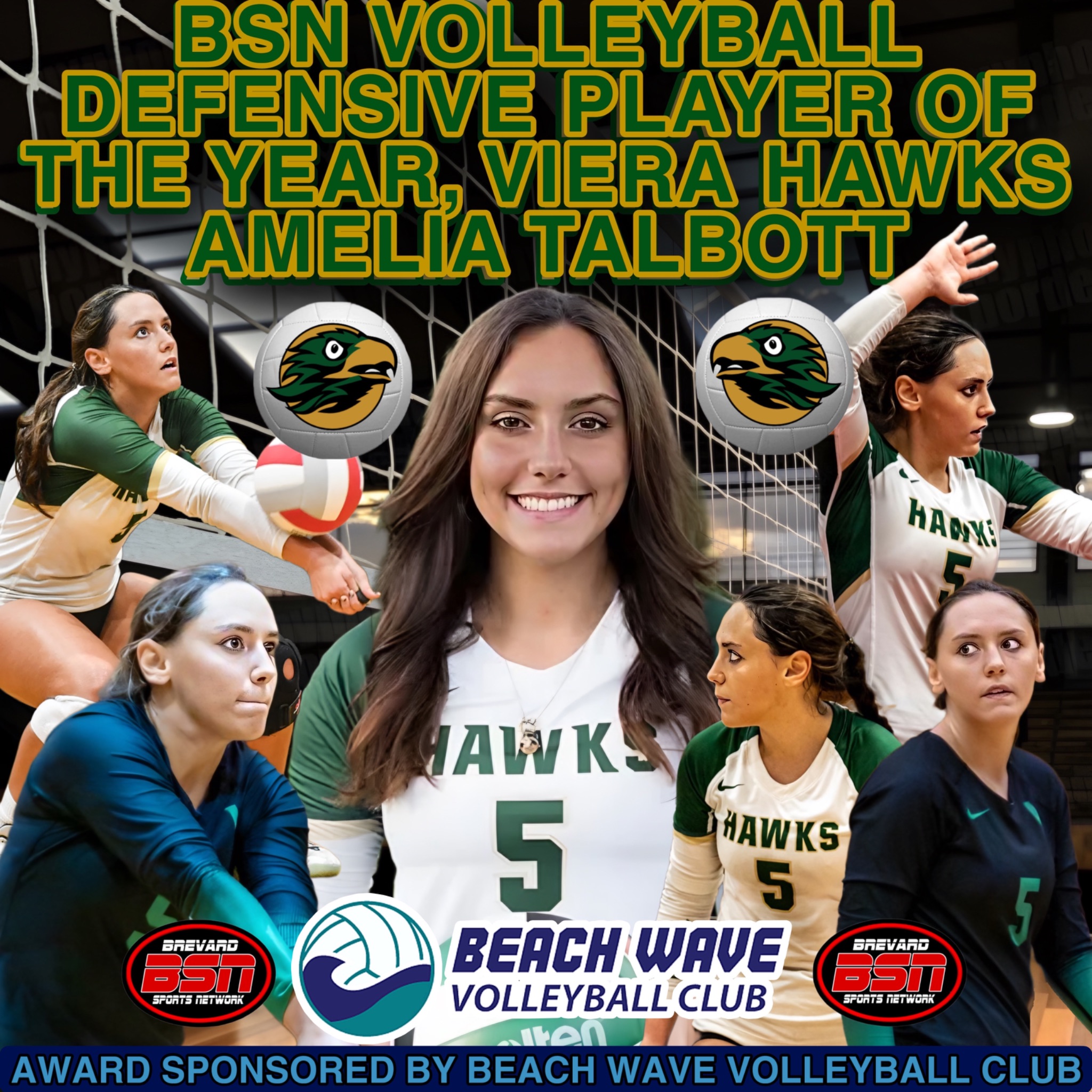 Viera volleyball player Amelia Talbott named BSN Defensive Player of ...